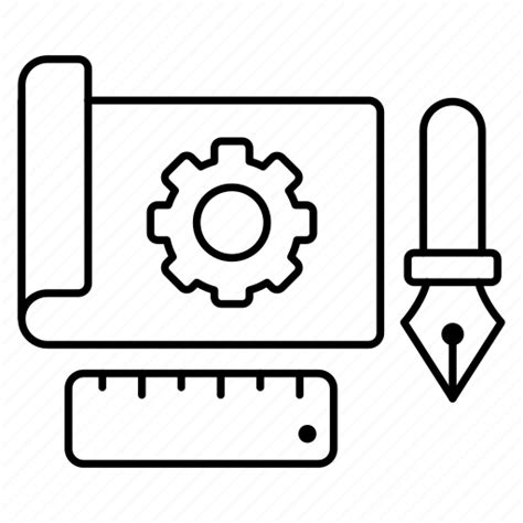 Construction Map Blueprint Engineering Plan Prototype Icon
