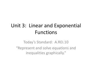 PPT Unit Linear And Exponential Functions PowerPoint Presentation ID