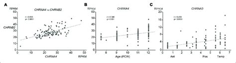 Patterns Of Expression Of Nachr Subunit Mrna A Shows The High