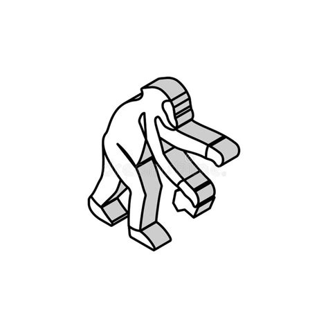 Australopithecus Human Evolution Isometric Icon Vector Illustration