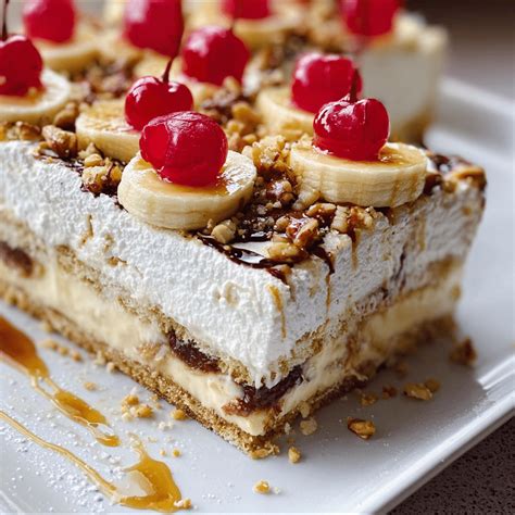 Crave Worthy No Bake Banana Split Cake Recipe