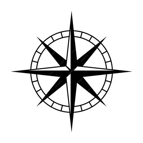 Premium Vector Compass Star Cartography Exploration Vector