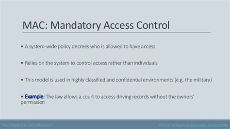 Mandatory Access Control For Information Security