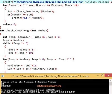 Program For Armstrong Number In C Programming