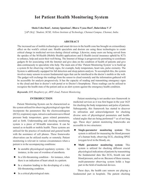 PDF Iot Patient Health Monitoring System