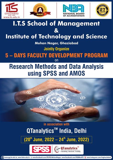 Days FDP On Research Methods And Data Analysis Using SPSS And AMOS At I T S Babe Of
