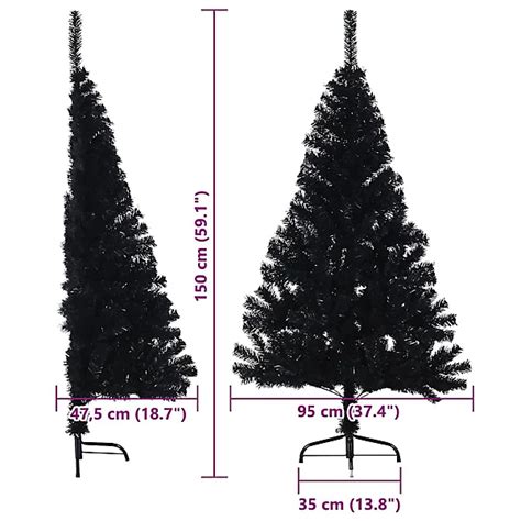 Vidaxl Artificial Pre Lit Christmas Tree Black 150 Cm Pvc