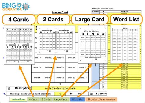 Bingo Card Generator 25 Words Excel Windows Bingo Card Generator