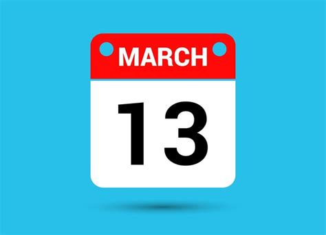 Premium Vector March Calendar Date Flat Icon Day Vector Illustration