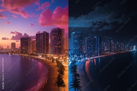 Vector Day Night Switch Mobile App Interface Design Concept Dark Mode Switch Icon Day And