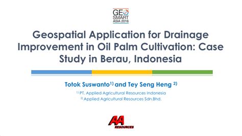 PPT Geospatial Application For Drainage Improvement In Oil Palm PowerPoint Presentation
