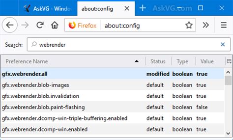 Tip How To Enable Or Disable New WebRender Feature In Mozilla Firefox AskVG