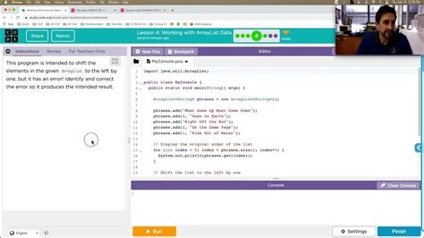 Ap Csa U6l4 Working With Arraylist Data Youtube
