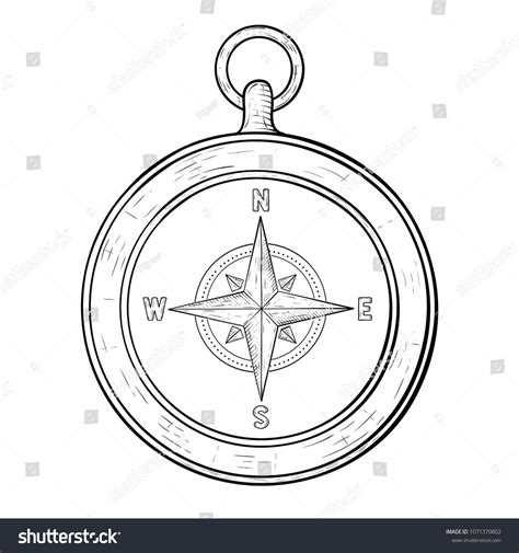 Compass Hand Drawn Sketch Vector Illustration Stock Vector Royalty