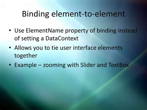 Data Bondage In Wpf Ppt