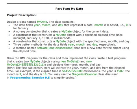 Solved Part Two My Date Project Description Design A Class
