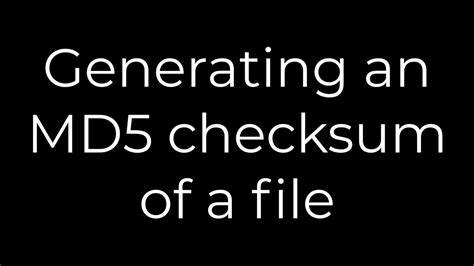 python generating an md5 checksum of a file 5solution youtube