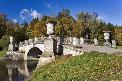 Old Classical Bridge Amongst Picturesque Nature Stock Image Image Of Scenery Vases 9925553