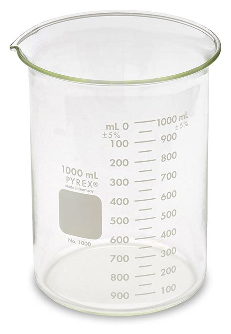 Pyrex Griffin Low Form 1000ml Beaker Graduated Ea Science Lab Reusable