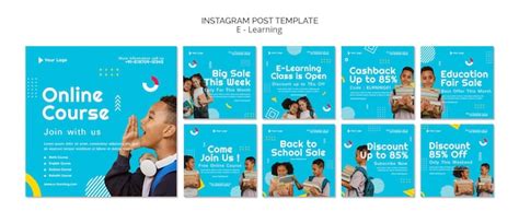 Free Psd E Learning And Online Classes Instagram Posts Collection