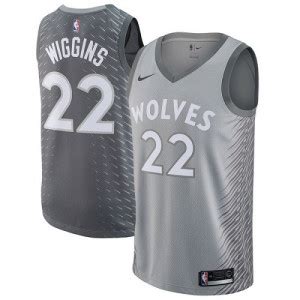 Nike Minnesota Timberwolves 22 Andrew Wiggins Swingman Gray City