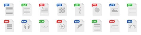 Premium Vector File Format Flat Icon Set Document File Icons