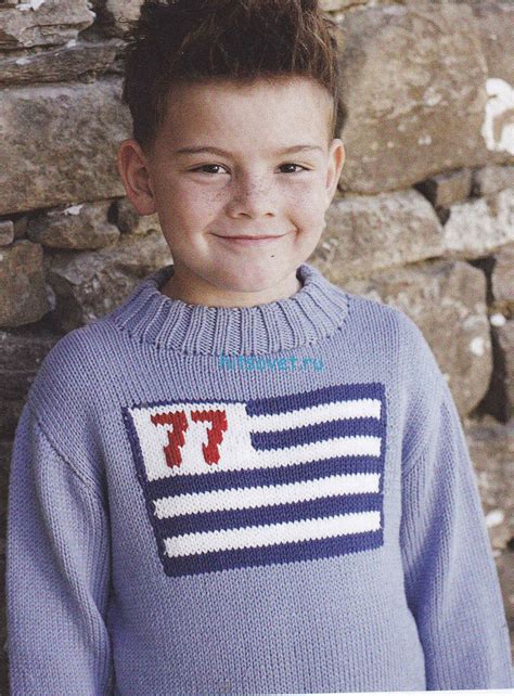 Вязание для мальчика голубого пуловера Хитсовет