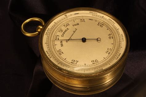 Nickel Brass Barometer Altimeter Thermometer Compass Compendium C1870