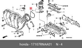 17107-RNA-A01, Прокладка корпуса дроссельной заслонки, HONDA | купить в ...