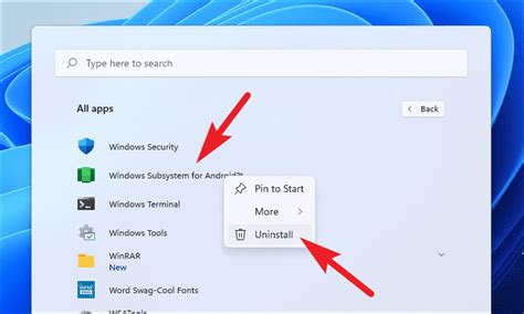 How To Uninstall Windows Subsystem For Android In Windows