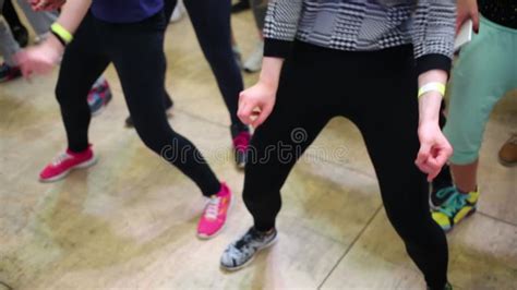 Legs Of Women In Jogging Shoes And Skinny Dancing Stock Video Video
