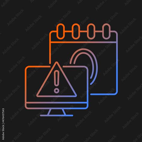 Zero Day Attack Gradient Vector Icon For Dark Theme Vulnerable Software Fixing Program With