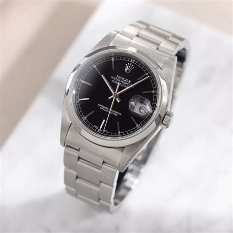 Rolex Datejust Rare Black Dial With Silver Print Ref 16200