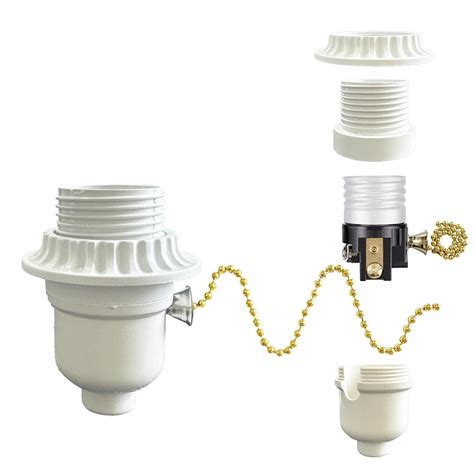 Rxeazil Ul Listed E26 Light Bulb Socket Replacement With Pull Chain Switch Phenolic Threaded