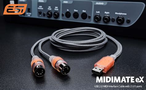 Esi Midimate Ex 2m 6 5ft High Speed Usb Midi Cable Plug And Play Usb To Midi
