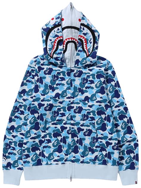 Achetez Des Bape Abc Camo Double Shark Full Zip Hoodie Blue 1j80