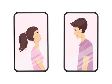 Premium Vector Long Distance Relationships Video Communication Vector