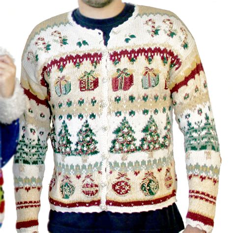 Christmas Trees Ornaments And Gifts Tacky Ugly Sweater The Ugly