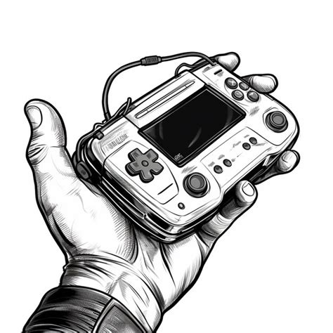 Premium AI Image A Drawing Of A Hand Holding A Game Controller In A Glove Generative Ai