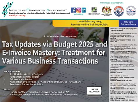 Tax Updates Via Budget 2025 And E Invoice Mastery Treatment For