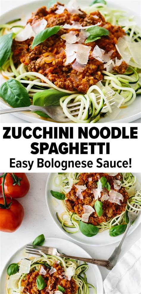 Zucchini Noodle Spaghetti Bolognese Fast Healthy Meals Vegetarian