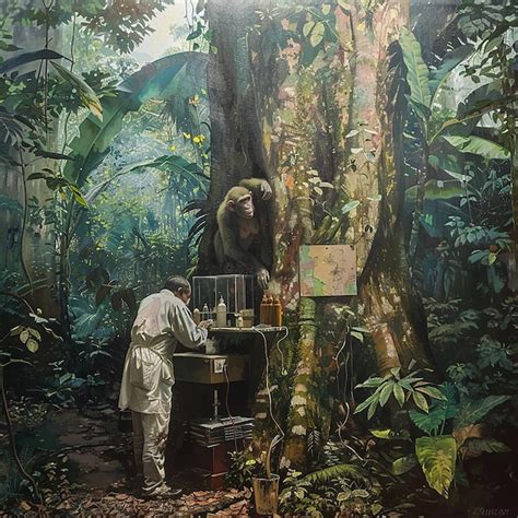 Premium Photo Biologist In Makeshift Jungle Field Lab