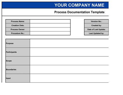 Process Documentation Free Download Word And Pdf