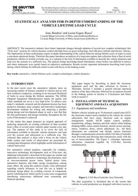 Pdf Statisticaly Analysis For In Depth Understanding Of The Vehicle Lifetime Load Cycle