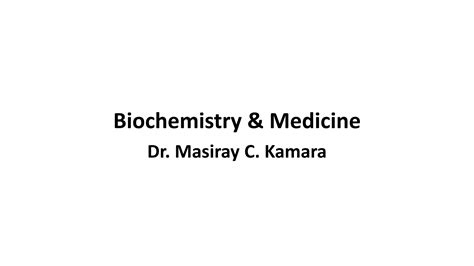 biochemistry and medicine introduction pptx