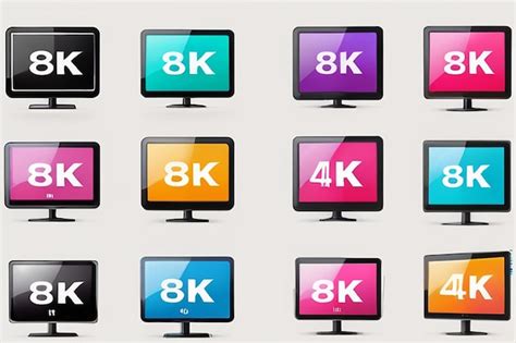 Premium Photo Black Computer Pc Monitor Display With 4k Video Technology Icon Isolated On