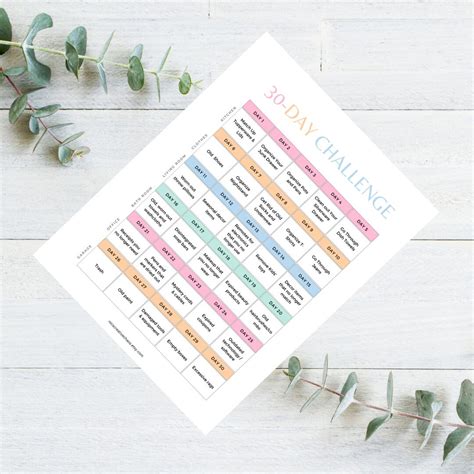 Declutter 30 Day Challenge Printable Template Cleaning Checklist Cleaning Challenge Etsy