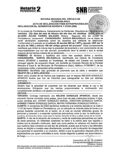 Declaracion Juramentada Pdf