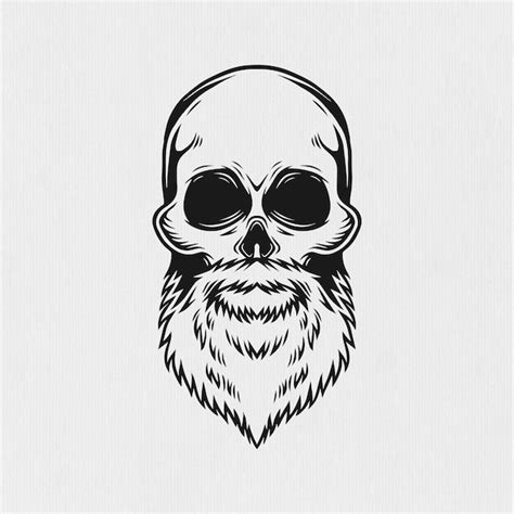 Premium Vector Bearded Skull Illustration