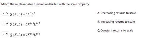 solved match the multi variable function on the left with